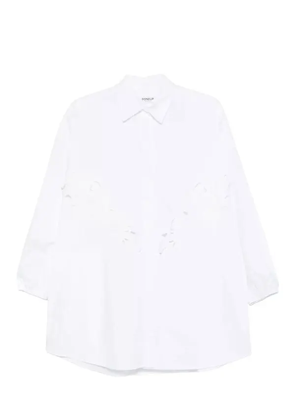 DONDUP Embroidered Shirt Dress - White