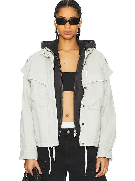 Alpha Industries Oversized Cotton Utility Jacket - Dune White