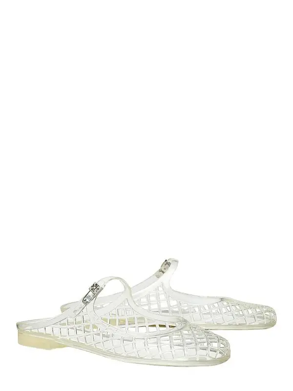 Tory Burch Mellow Mary Jane Jelly Flats - Clear/wilver