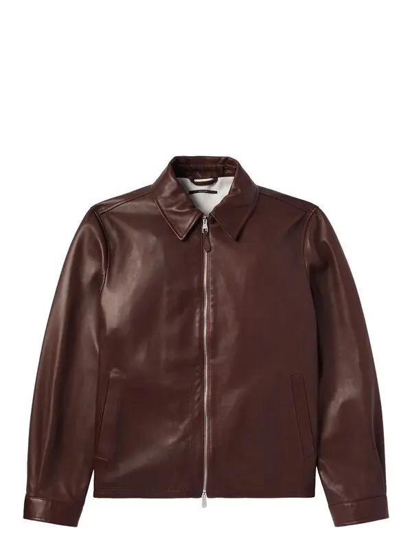 Dunhill Suede-trimmed Leather Jacket - Brown