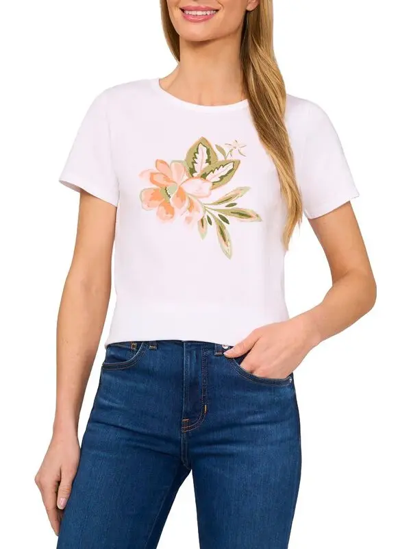 CECE DUPRAZ Flower Graphic T-shirt - Ultra White