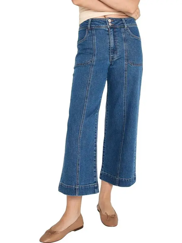 UNPUBLISHED Gemma Cruise High-waist Crop Wide-leg Jeans - Blue