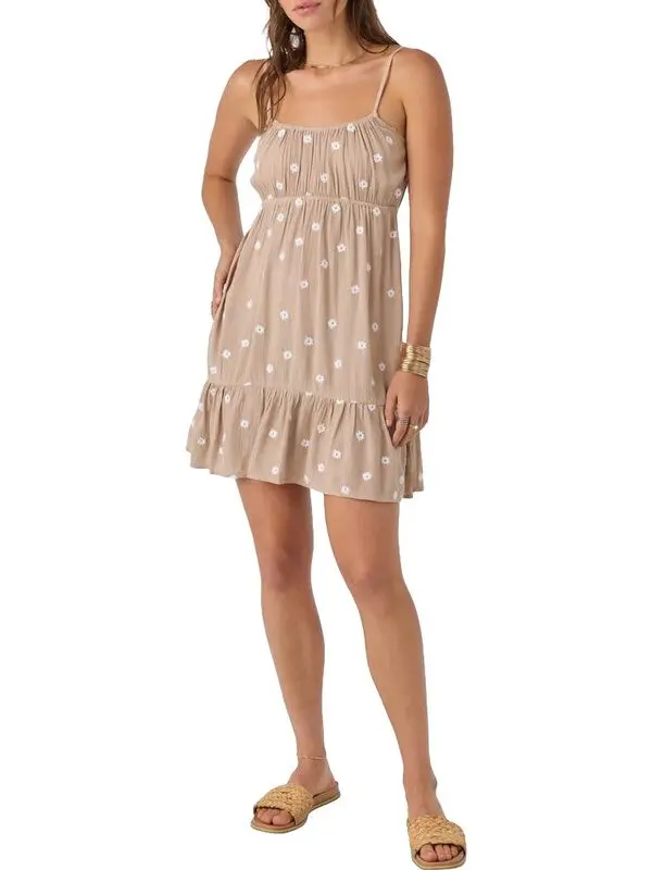 O'Neill Leyton Daisy Embroidery Dress - Simply Taupe