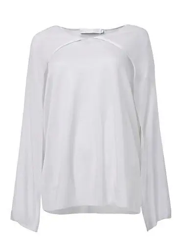 LEEM Capelet Sleeve Knitted Top - Silver