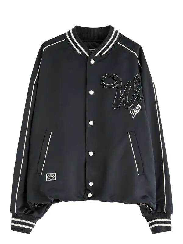 WOOYOUNGMI Logo-appliquéd Bomber Jacket - Navy