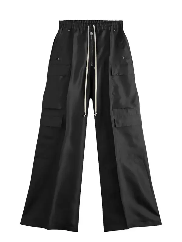 Rick Owens Silk Gazar Cargobelas - Black