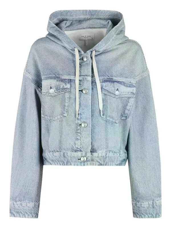 Rag & Bone Hooded Denim Jacket - Blue
