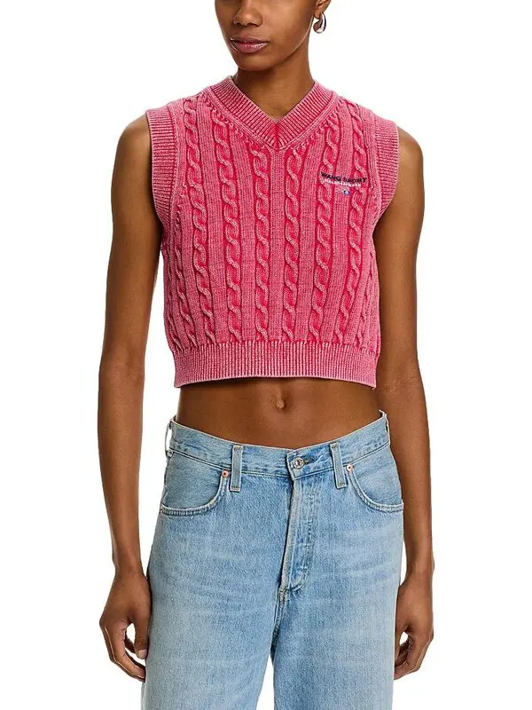 Alexander Wang V-neck Cotton Blend Sweater Vest - Washed Bombshell