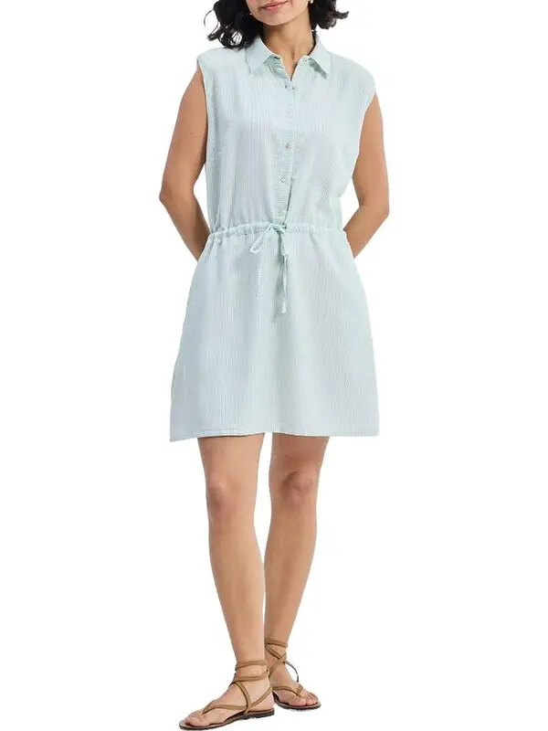 REISTOR Drawstring Shirt Dress In Stripes - Parallel Paths