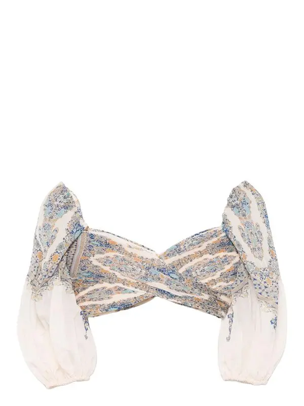 Zimmermann Printed Top - Clear Blue