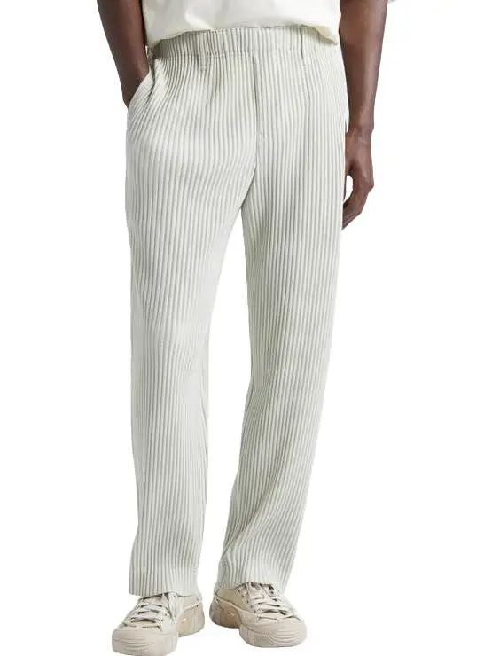 Issey Miyake Tailored Pleats Straight Leg Pants - Frosty Gray