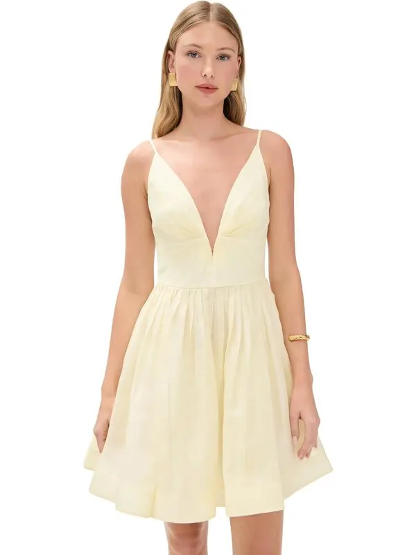 Zimmermann Illuminate V-neck Mini Dress - Lemon