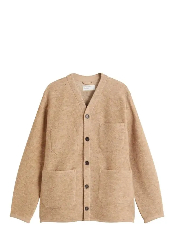 Universal Works Wool Fleece Cardigan - Stone