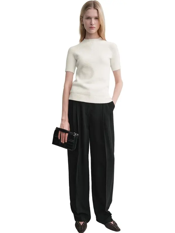 TOTÊME Raglan Sleeve Terry Knit Top - White