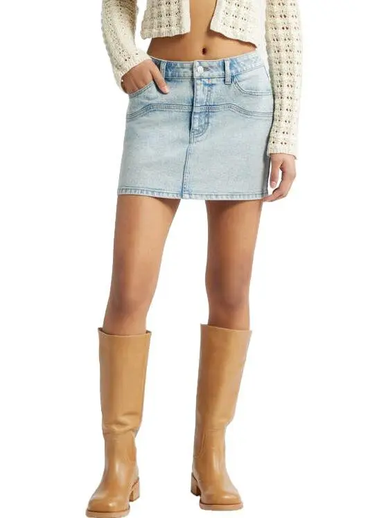 Bp. Seamed Denim Miniskirt - Light Wash