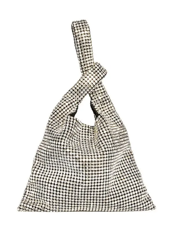 Aqua Small Crystal Evening Bag Exclusive - Silver