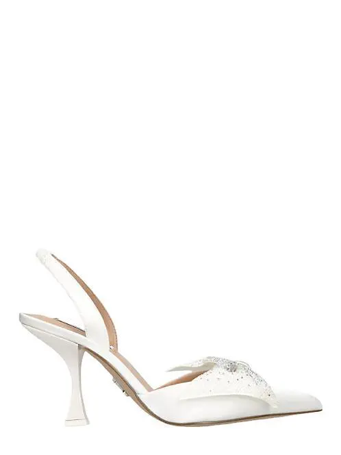 Steve Madden Nite Owl Bow-embellished Satin Courts - Cream