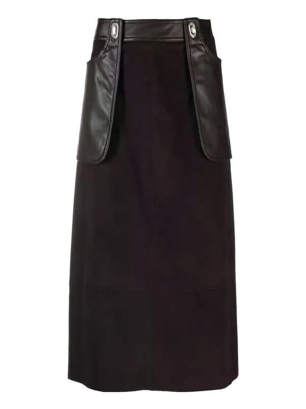 LOW CLASSIC High-waisted A-line Skirt - Brown