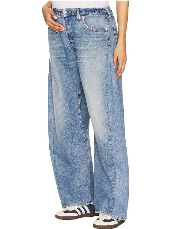 ALIGRACE Barrel Maternity Jeans - Medium Dark