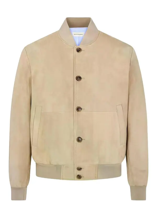 MAN ON THE BOON. On The Boon Suede Bomber Jacket - Neutrals