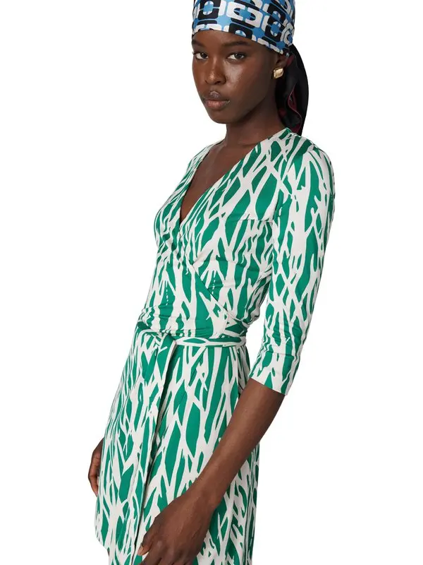 Diane Von Furstenberg Julian Silk Jersey Wrap Dress - Twigs Green