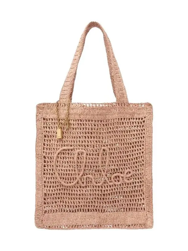 Chloé Summer Banana Raffia Tote Bag - Beige