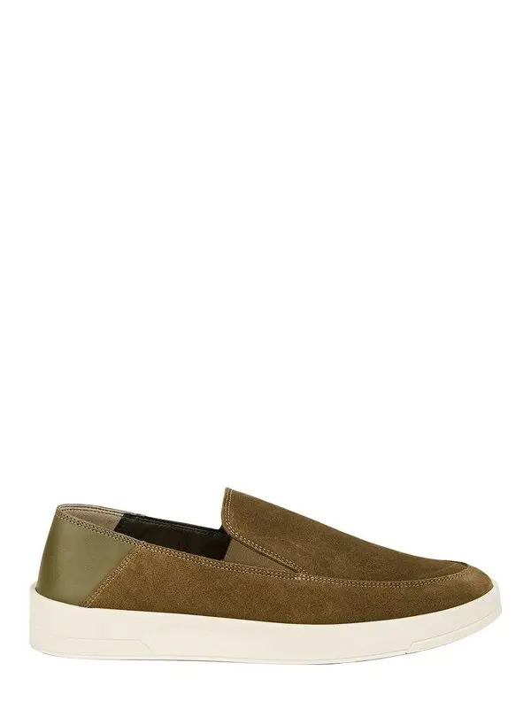 Frescobol Carioca Suede Collapsible Heel Loafers - Army Green