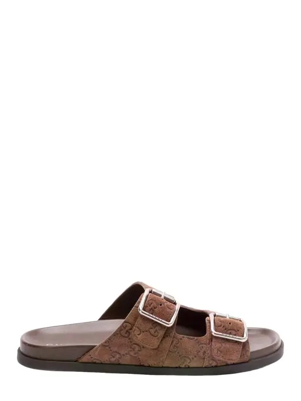 Gucci Leather Slides - Brown