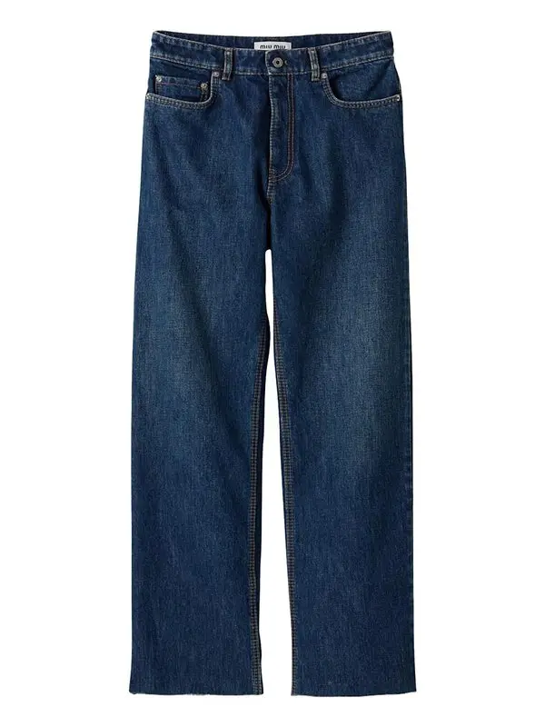 Miu Miu Mid-rise Jeans - F0008 Bleu