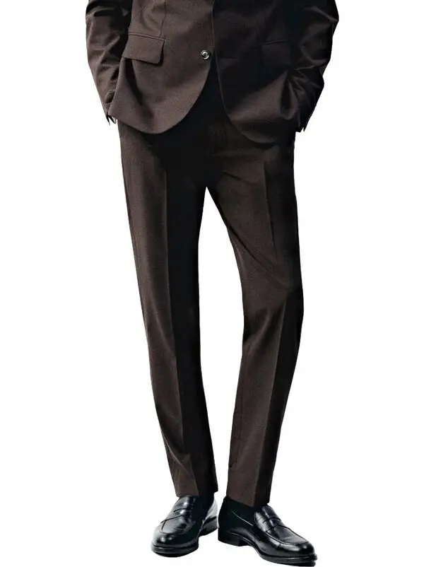 Mango Superslim Fit Stretch Trousers - Brown