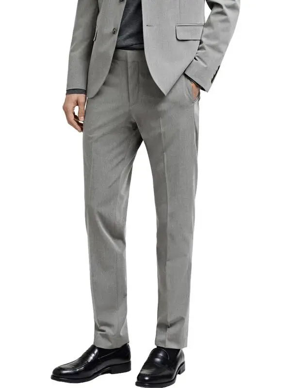 Mango Superslim Fit Stretch Trousers - Grey