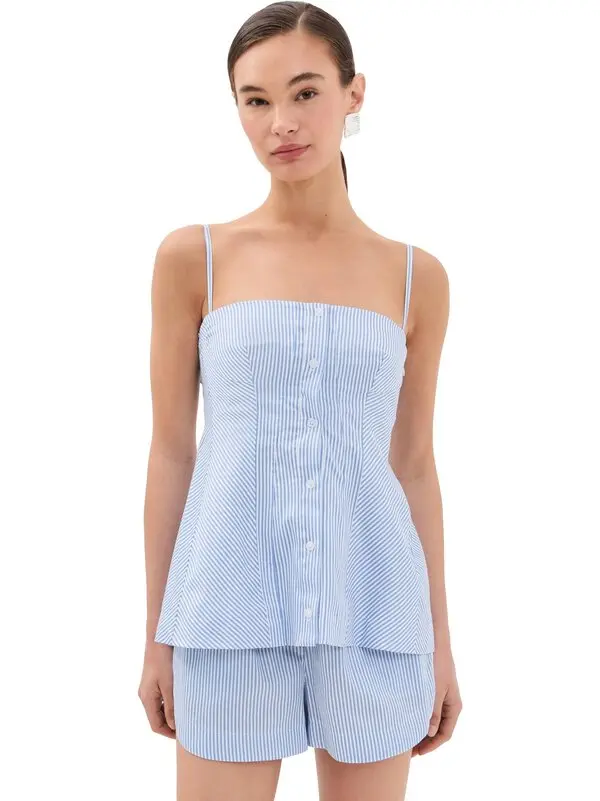 Simkhai Vivvy Bustier Top - Blue Hydrangea Stripe