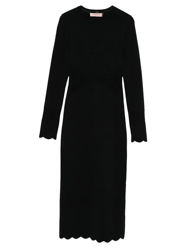 TWINSET Scalloped Hem Dress - Black