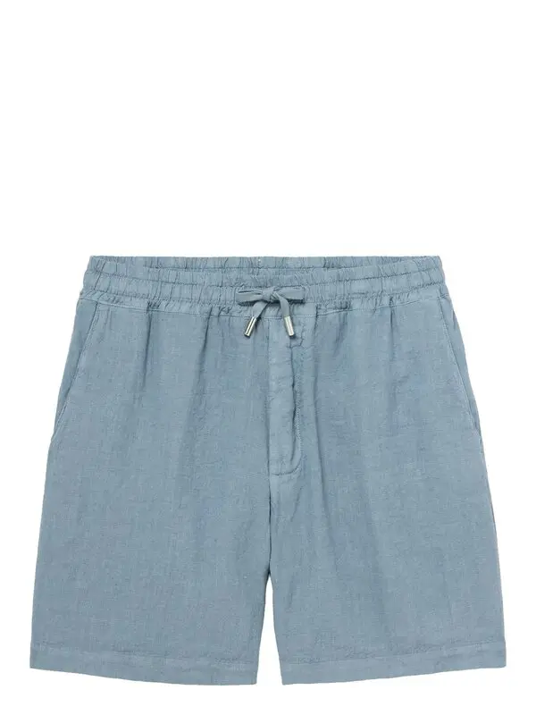 Altea Samuel Straight-leg Linen Shorts - Blue