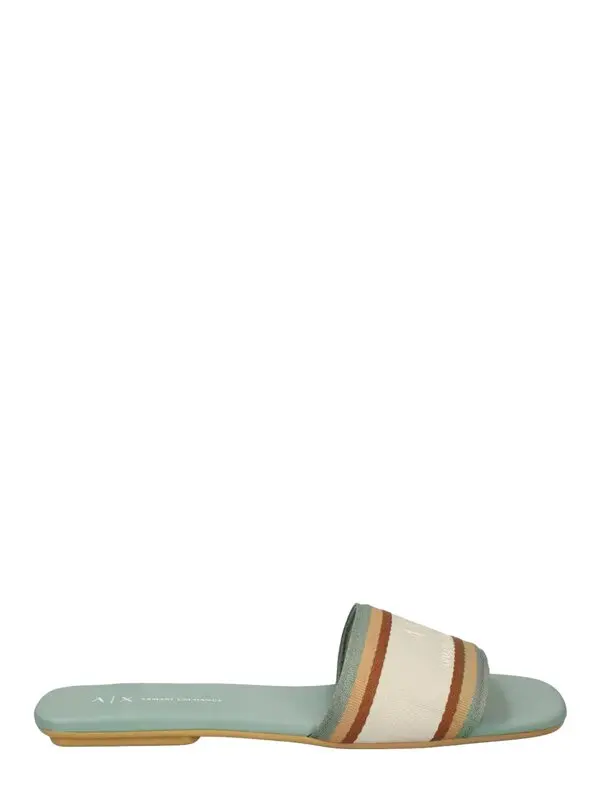 Armani Exchange Striped Slides - Green