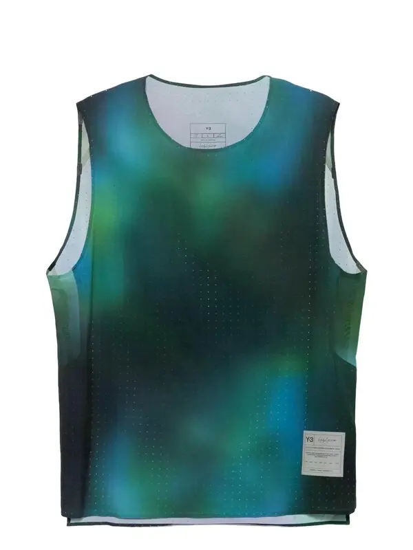 Y3 Printed Running Top - Green