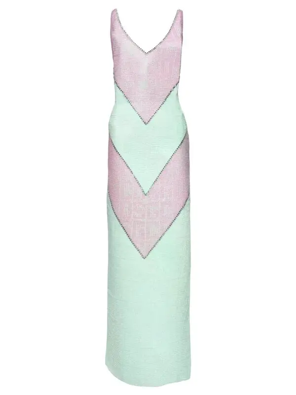 Gcds Monogram Macramé Midi Dress - Pink
