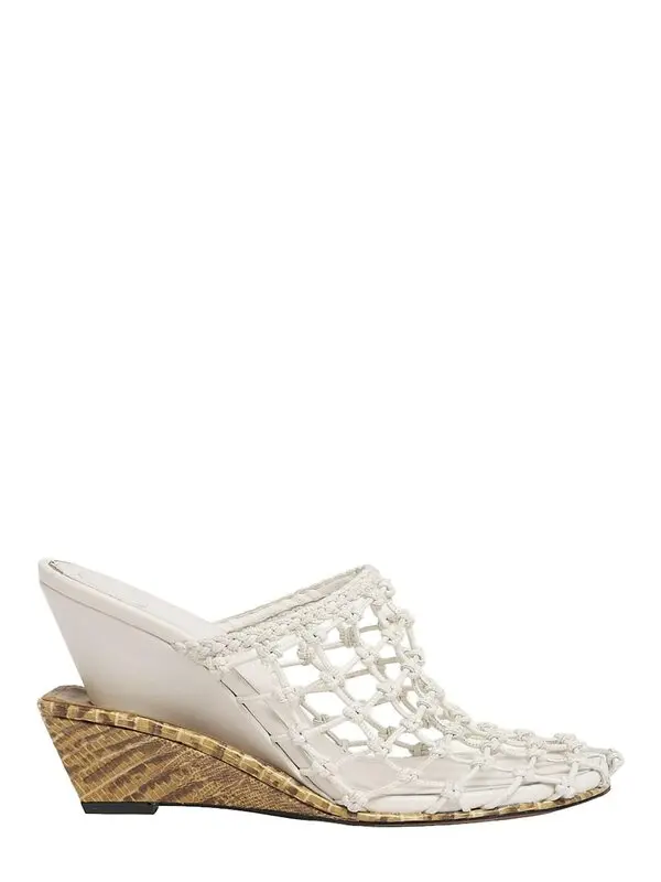 Jacquemus Les Doubles Tresses Wedge Mules - Off White  Beige
