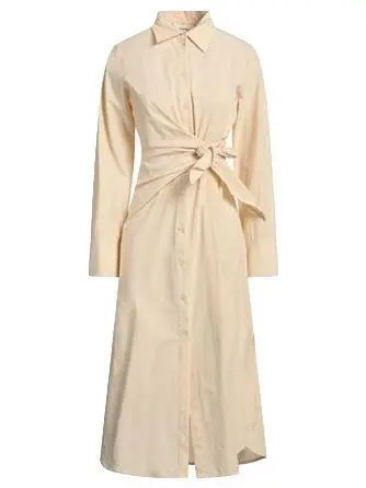 OTTOD'AME Cotton Midi Shirt Dress - Beige