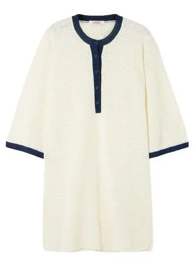ERES Albatros Open-knit Mini Dress - Ecru