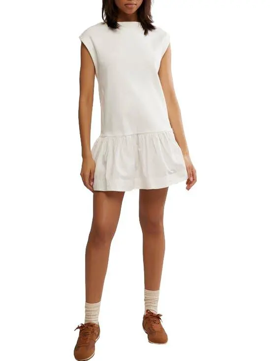 Free People Enya Mixed Media Mini Dress - Bright White