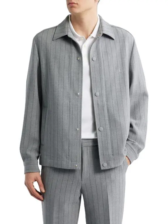Hugo Boss Carper Pinstripe Coach's Jacket - Medium Grey