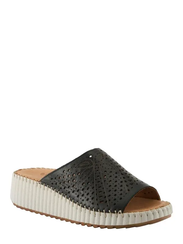 SPRING STEP SHOES Rhydian Wedge Sandal - Black