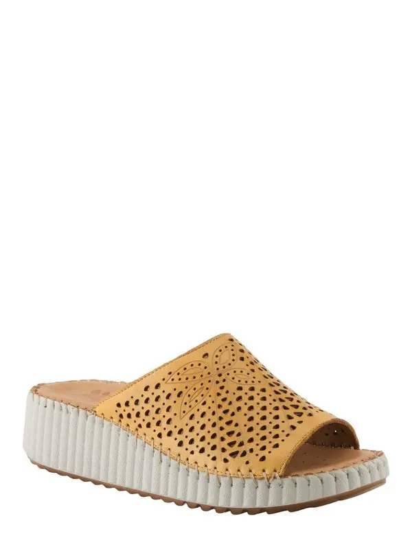 SPRING STEP SHOES Rhydian Wedge Sandal - Yellow
