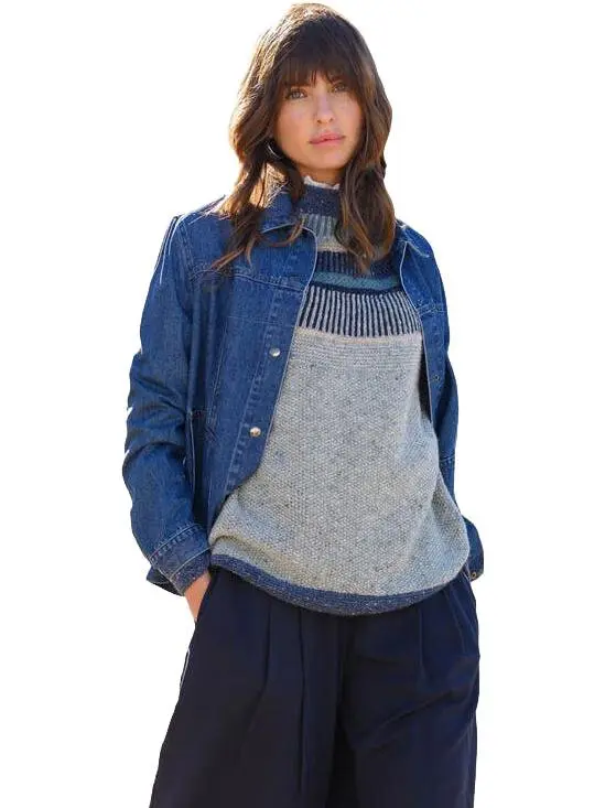 CELTIC & CO. Statement Donegal Wool Sweater - Sage