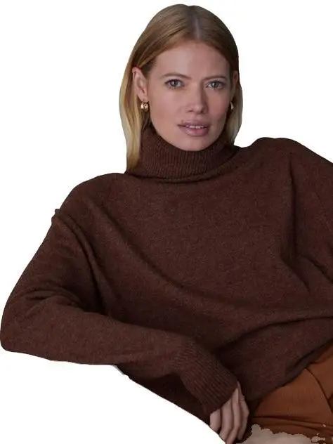 CELTIC & CO. Geelong Wool Slouch Turtleneck Sweater - Ember