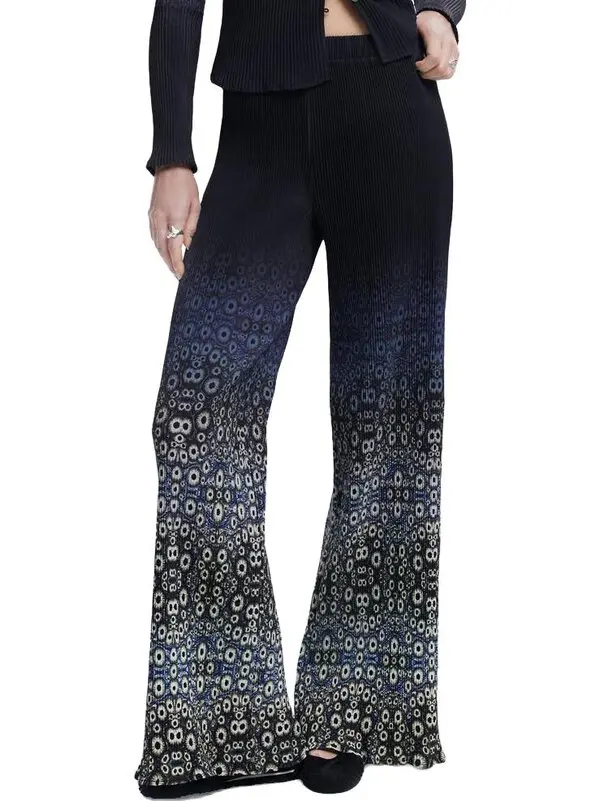 Desigual Flare Leg Pull-on Pants - Navy Blue