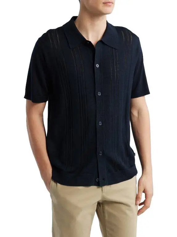 Nn07 Thor Short Sleeve Cardigan - Deep Navy
