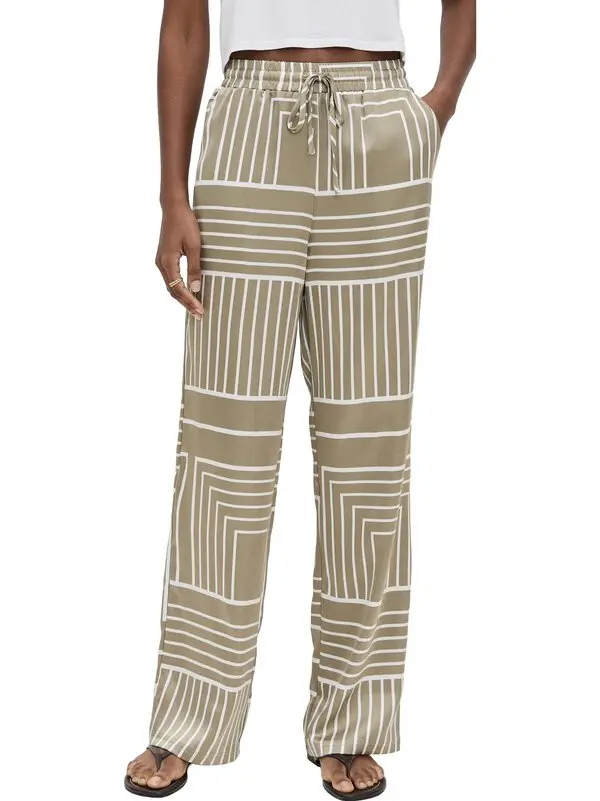 4TH & RECKLESS Amira Striped Trousers - Sage Print
