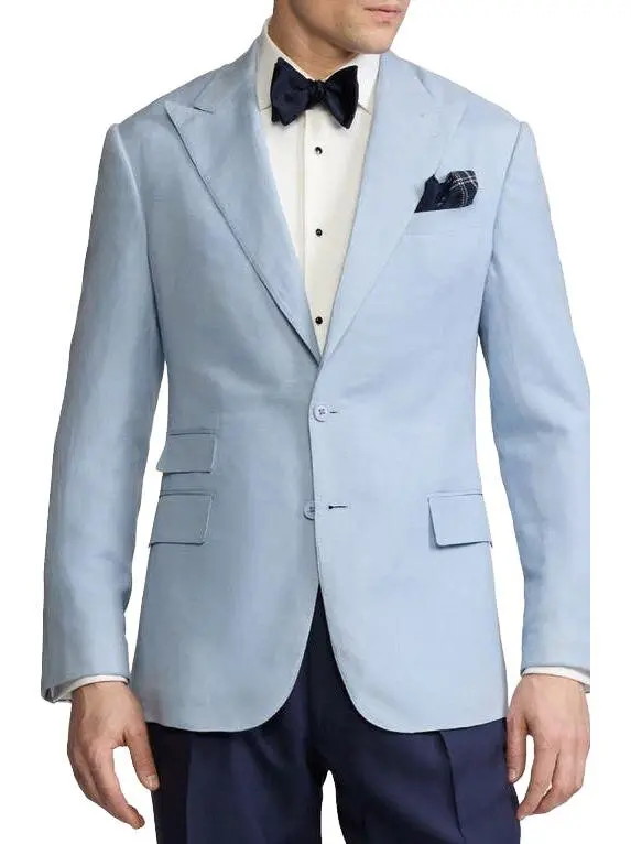 Ralph Lauren Single-breasted Silk-linen Sport Coat - Chambray Blue